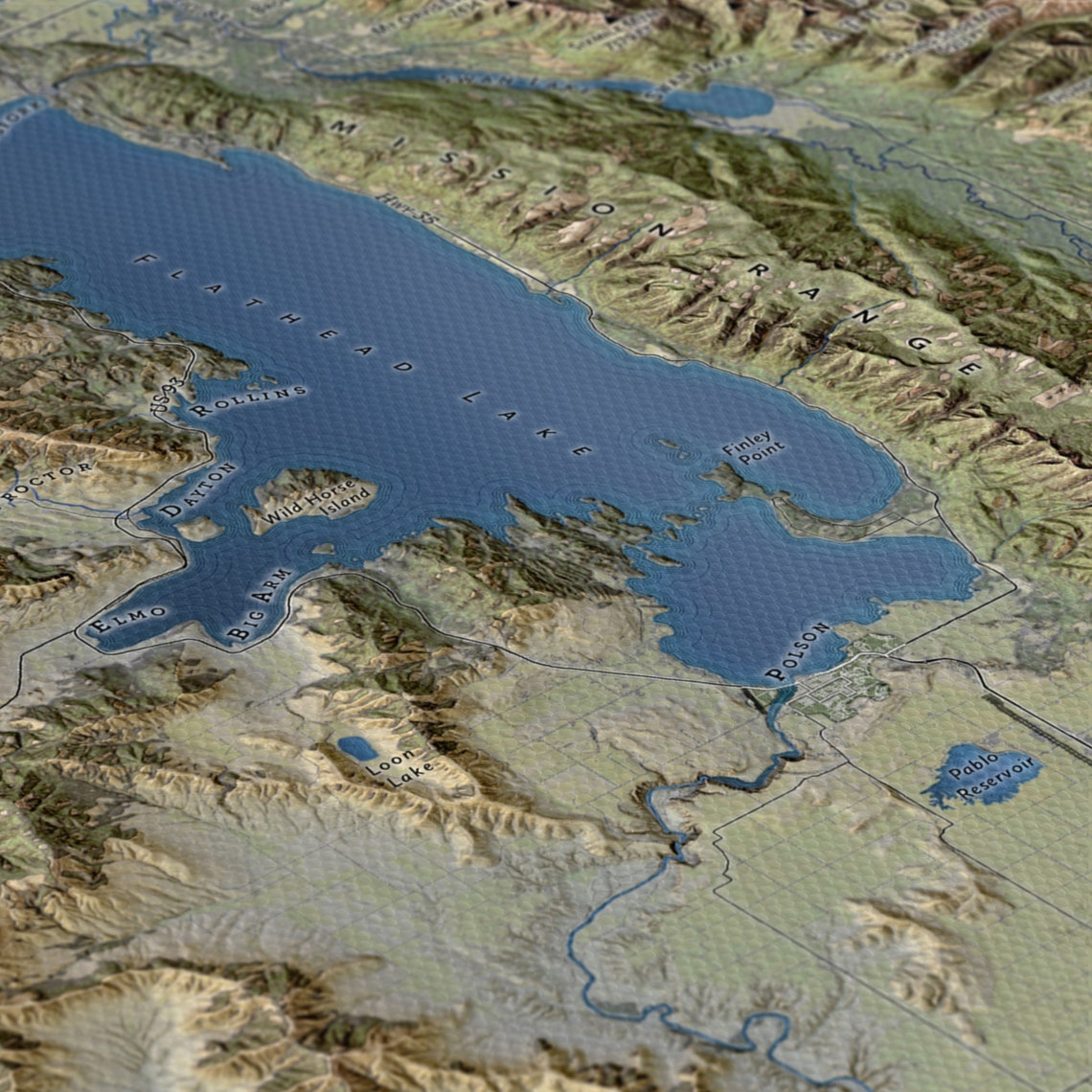 Flathead Valley, 24x36 Inch Large-scale Map, Crown of the Continent ...