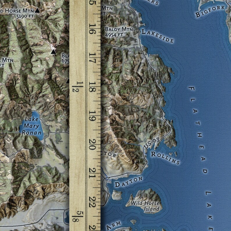 Flathead Valley 24x36 Inch Large-scale Map Crown of the | Etsy