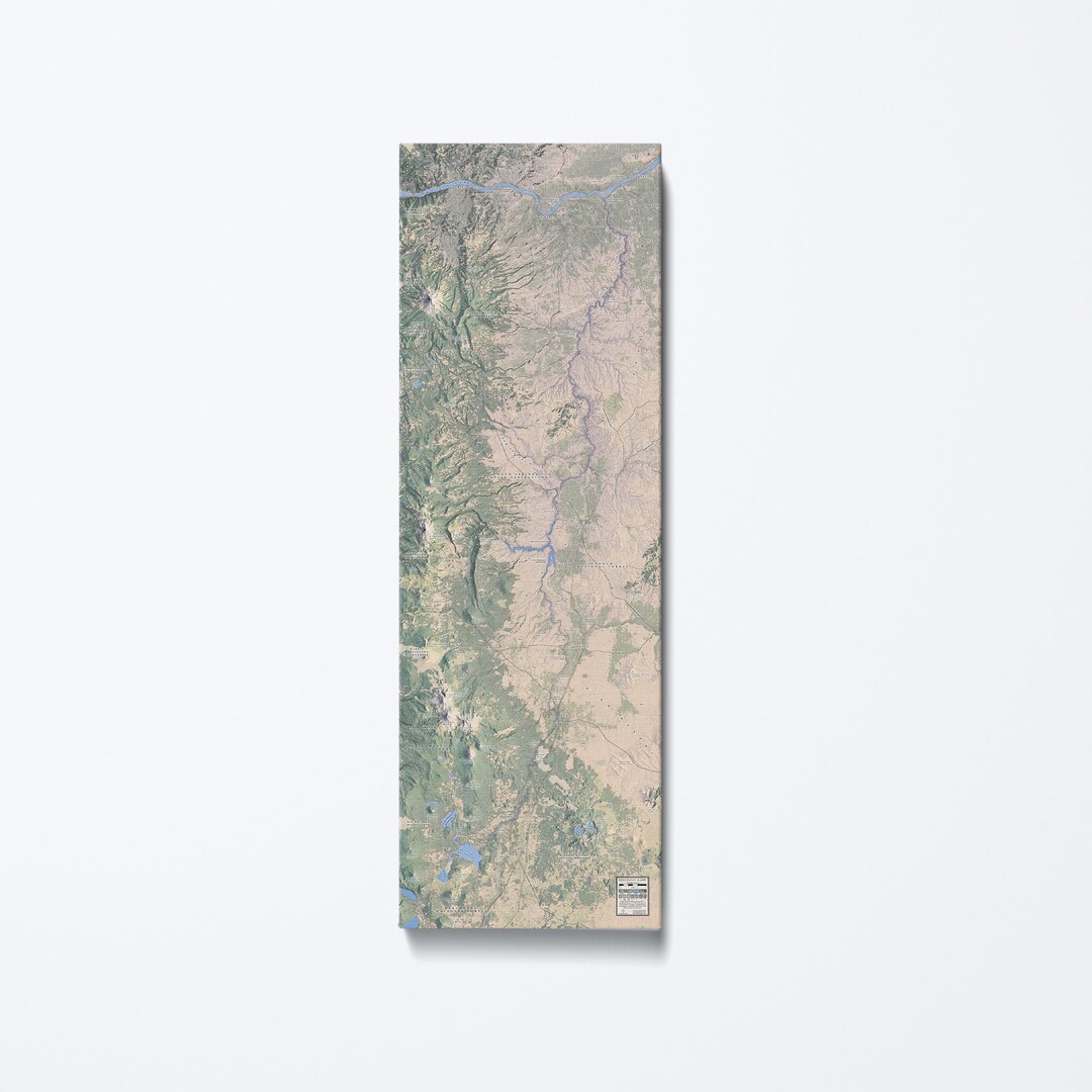 20x60 Inch Map of the Deschutes River, Oregon by Whitehill Maps - Etsy
