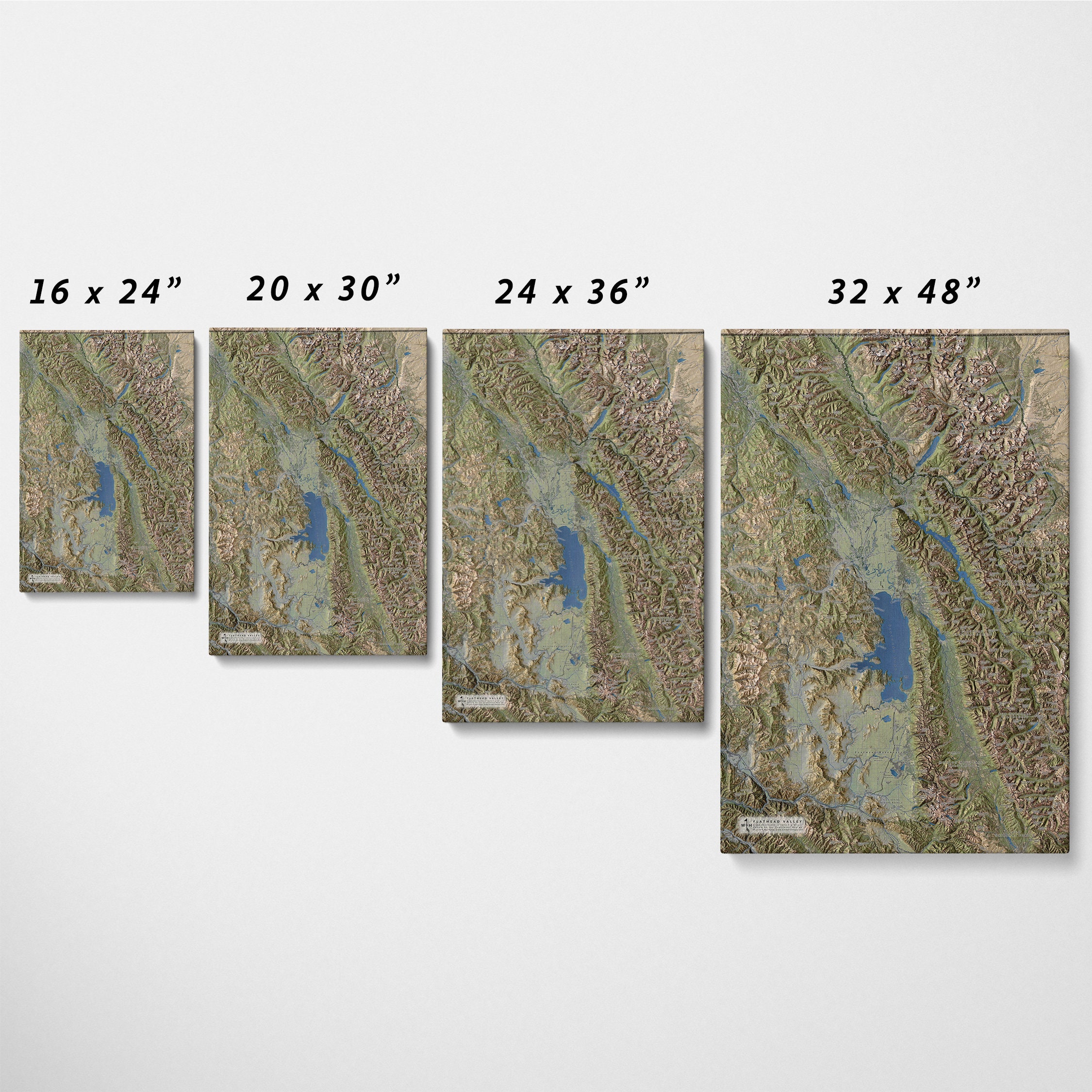 Flathead Valley, 24x36 Inch Large-scale Map, Crown of the Continent ...