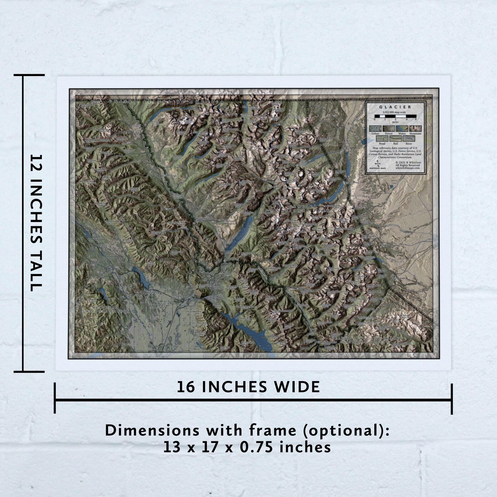 Glacier National Park 12x16 Inch Large-scale Map - Etsy