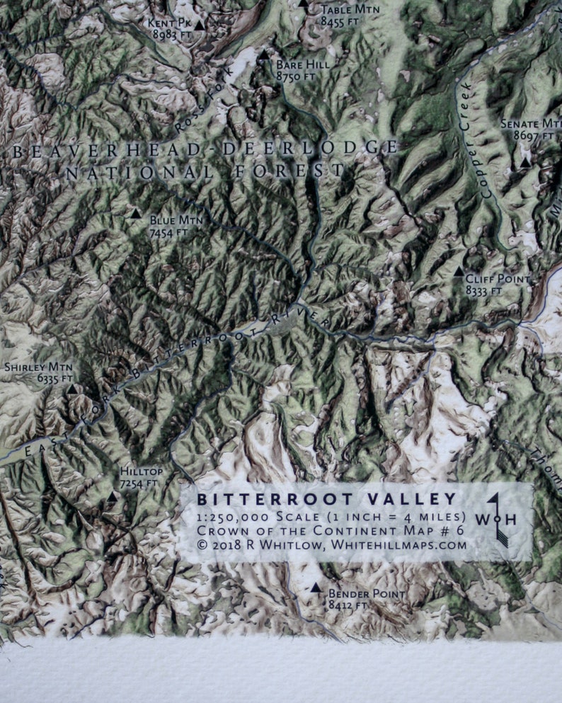 Bitterroot Valley 16x20 inch Large-scale Map Crown of the | Etsy
