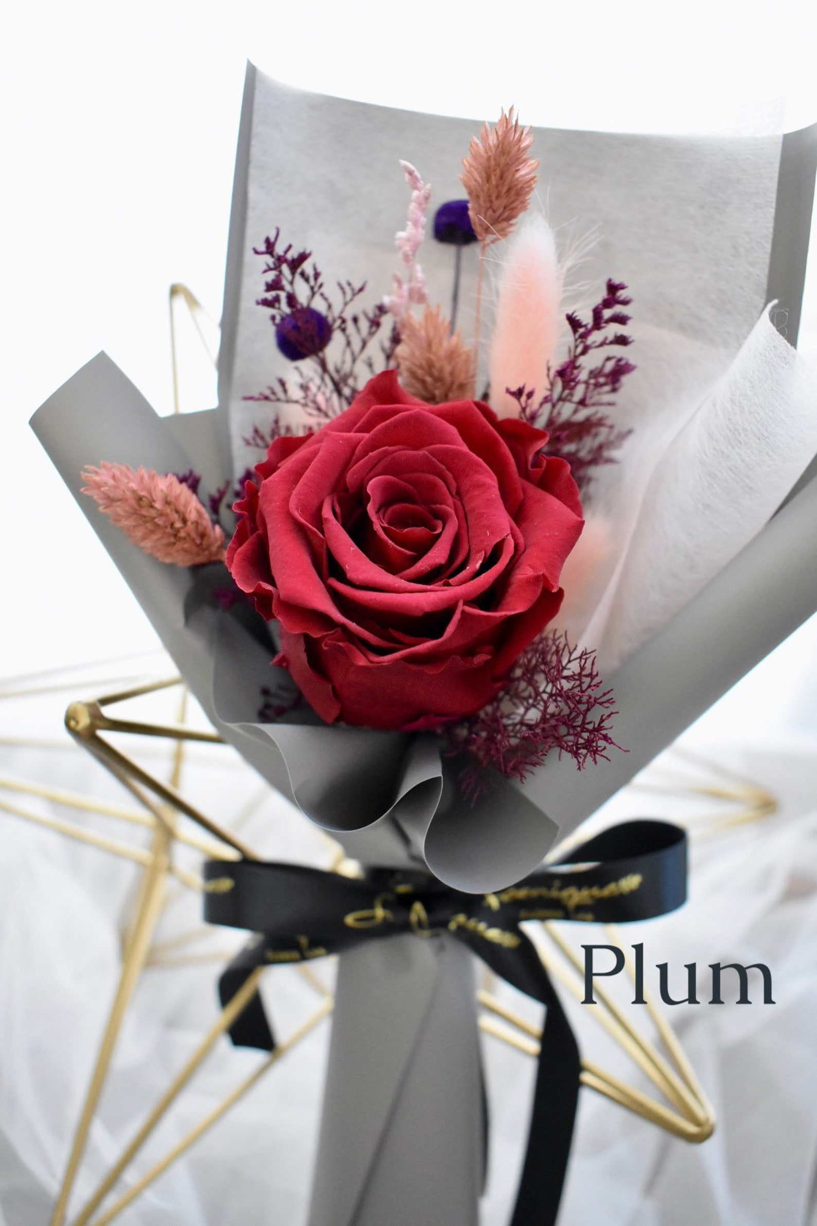 Preserved Rose Single Bouquet 16colors Forever Rose Rose - Etsy