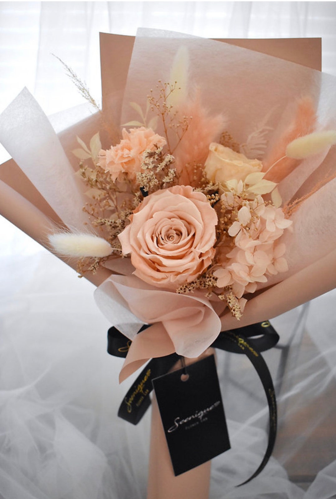 Preserved Flowers Bouquet [9 Colors], Romantic Gift, Flower Gift ...