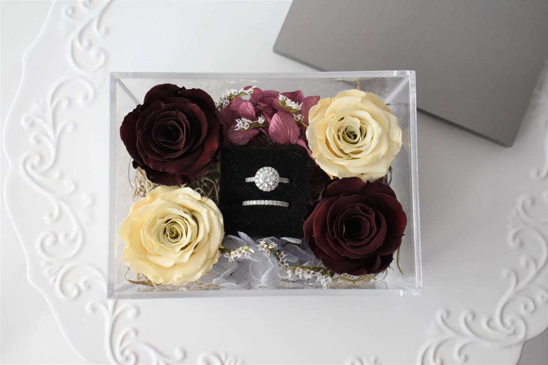 Preserved Rose, Propose Box, Ring Box, Flower Gifts, Unique Gift ...
