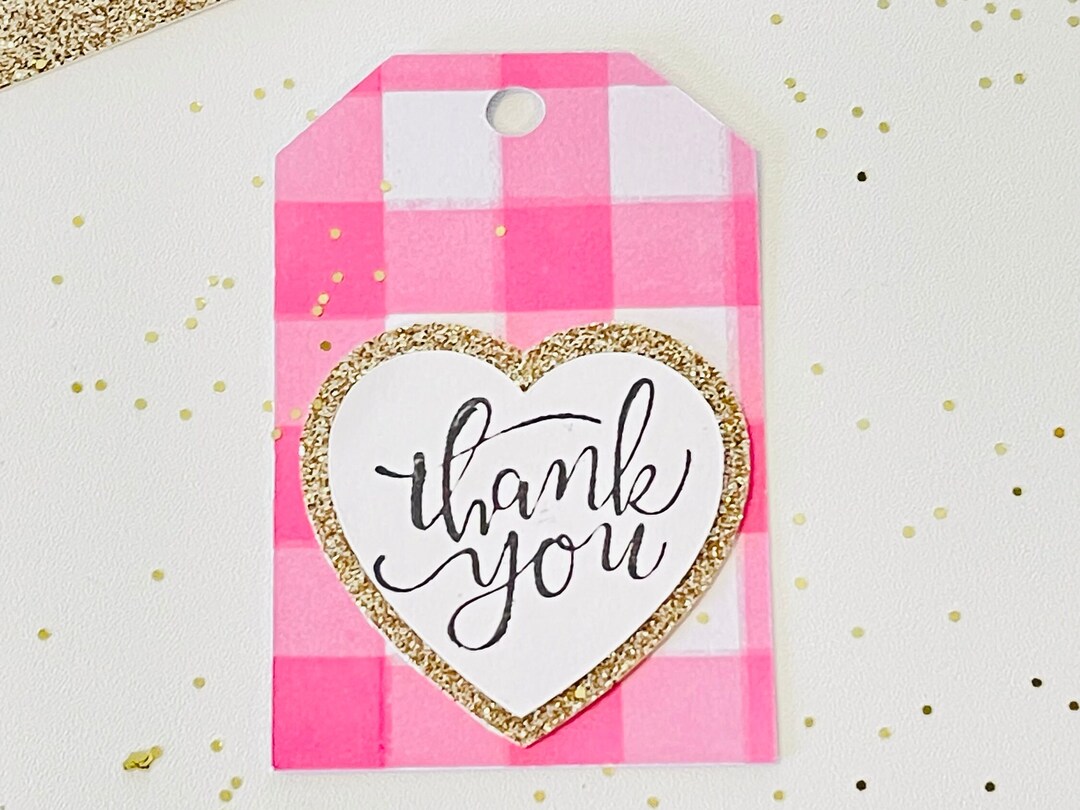 Thank You Tags Pink Thank You Tags Pink Plaid Thank You - Etsy