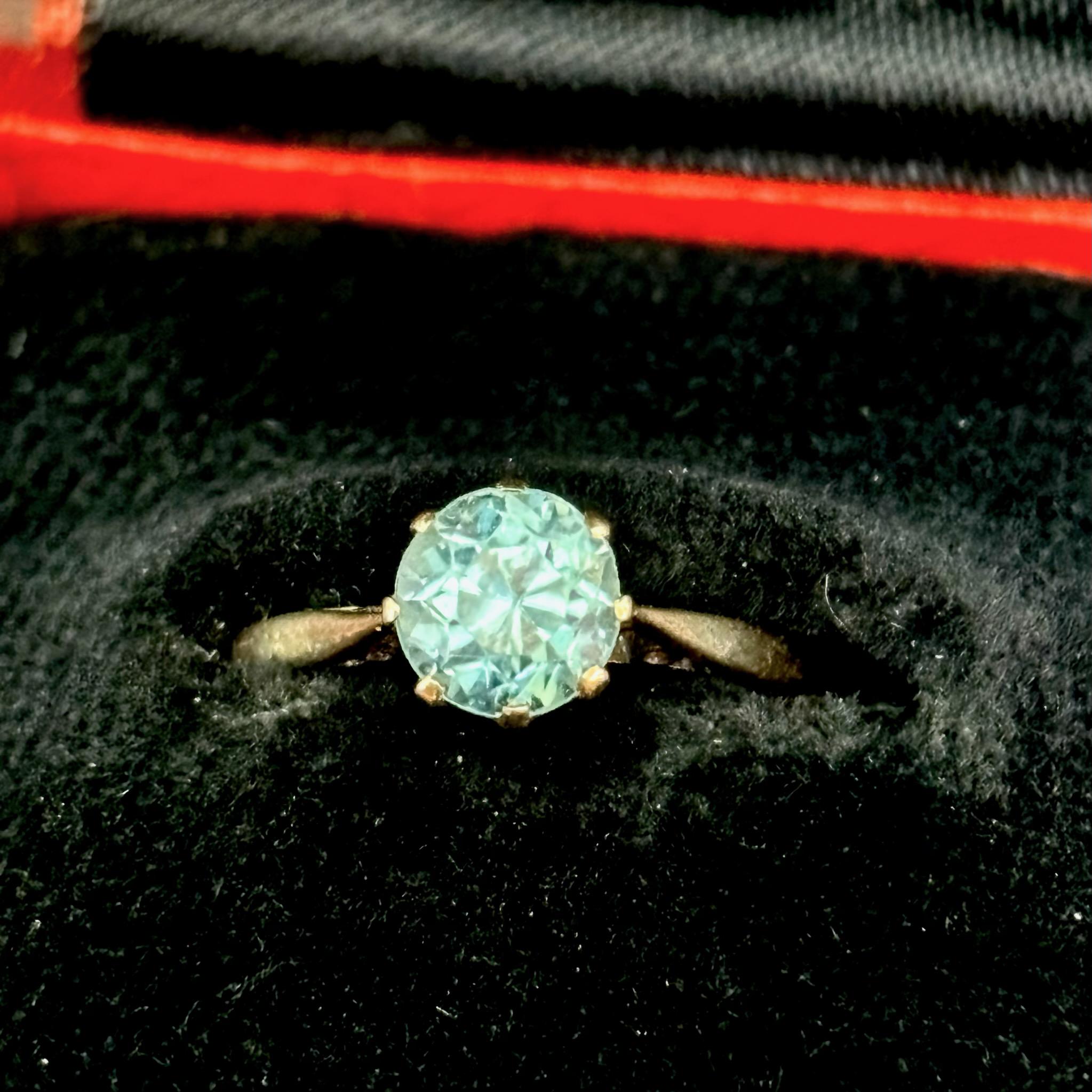 Antique Blue Zircon Ring - Etsy Antique Blue Zircon Ring - Etsy