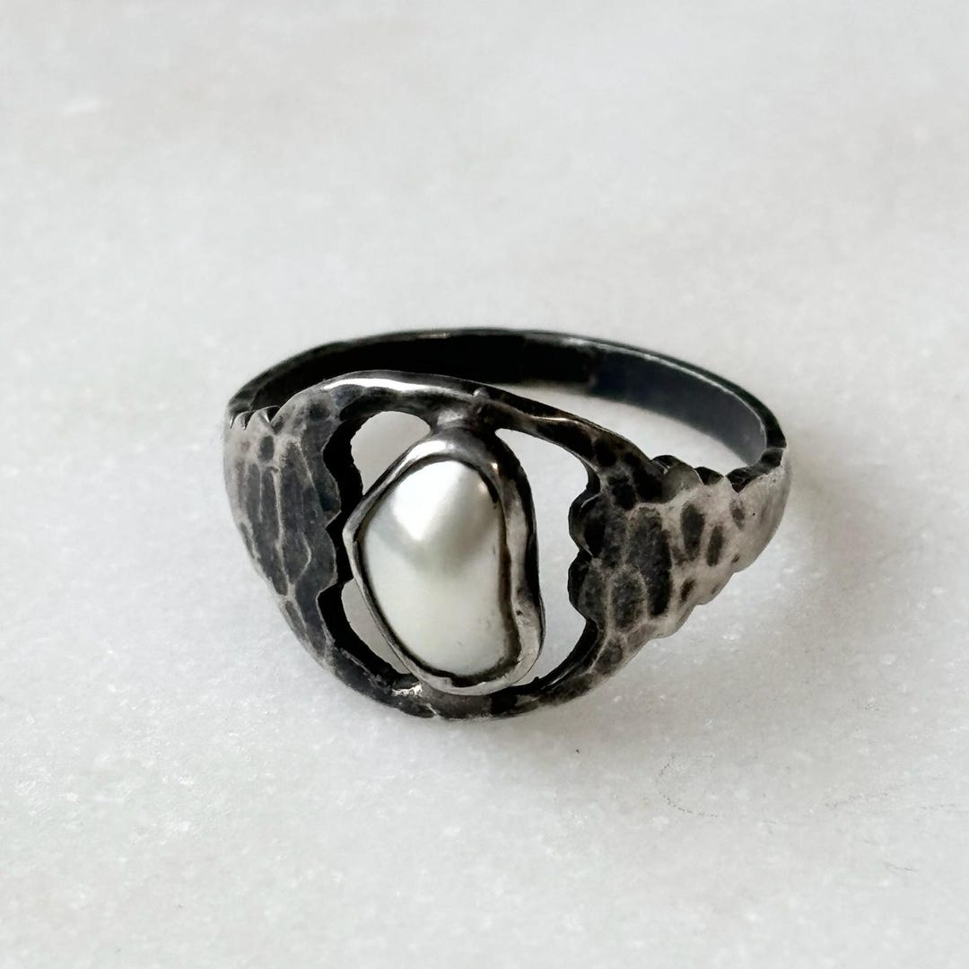 MAUD | Arts and Crafts Sterling Silver and Mabe Pearl Ring | Beautiful ...