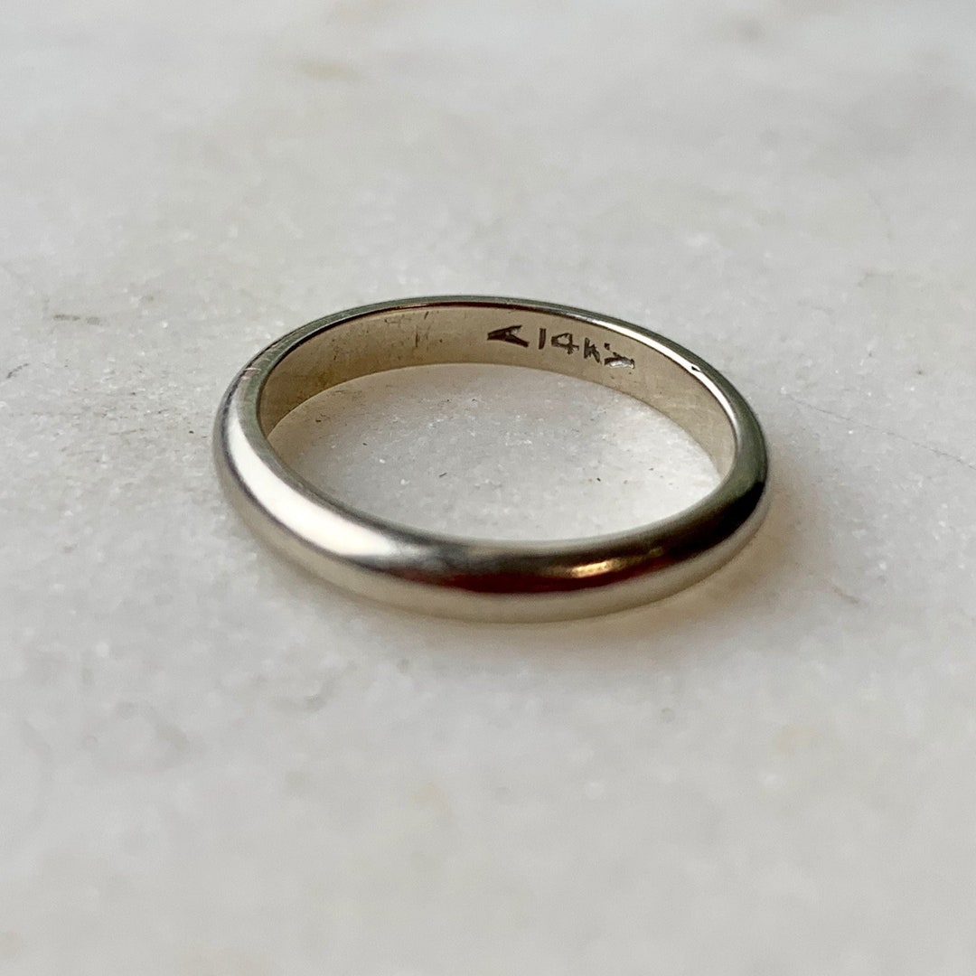 ETHELINE | Antique White Gold Wedding Band | Authentic Art Déco | Donut ...