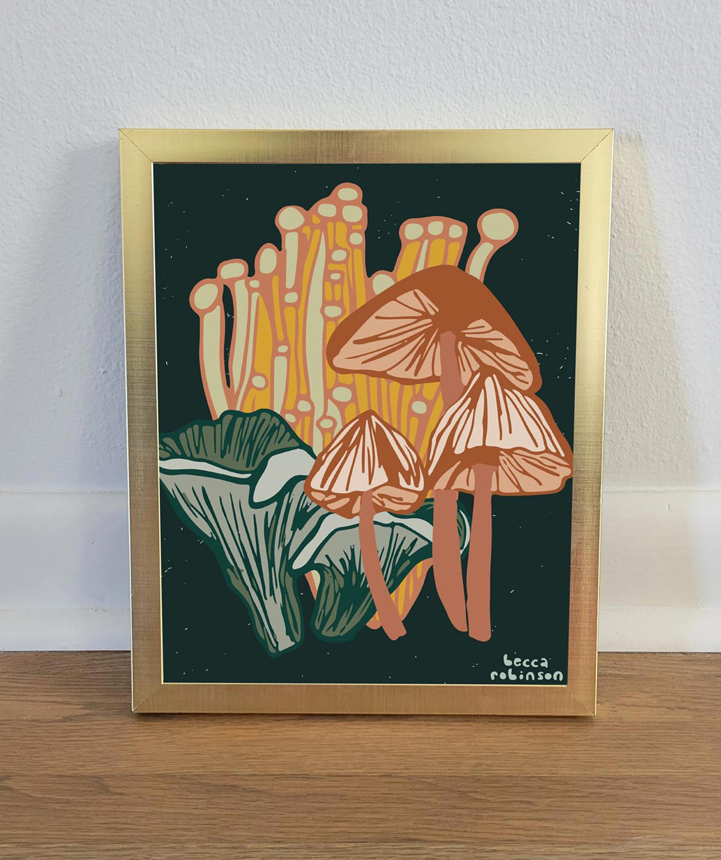 Mushroom Print Digital Download Art Print - Etsy