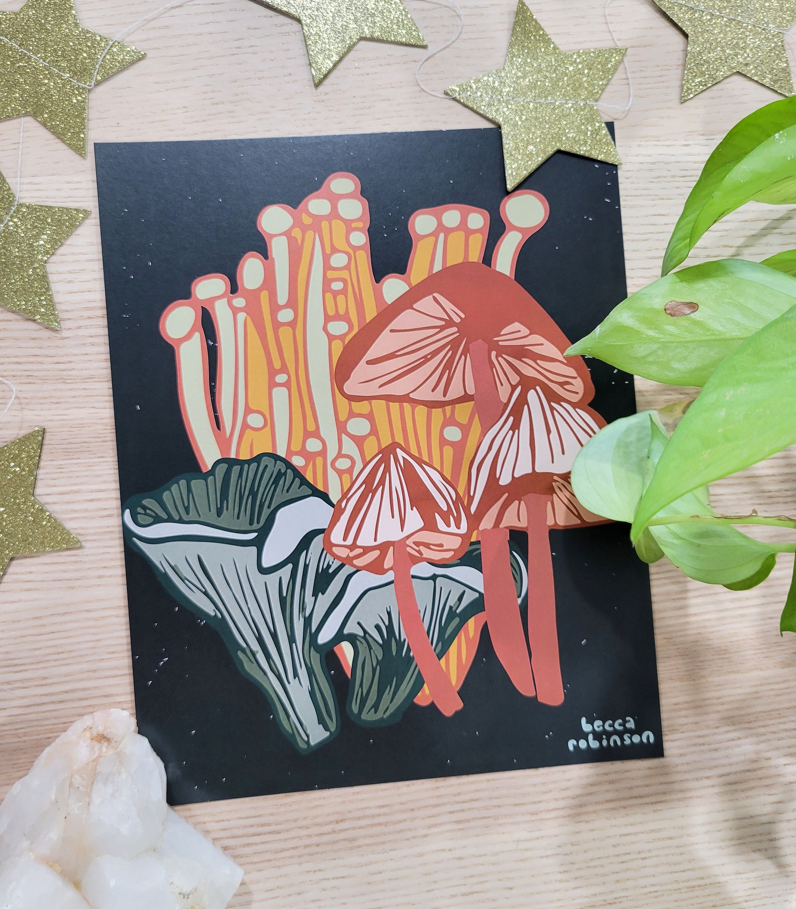 Mushroom Print Digital Download Art Print - Etsy