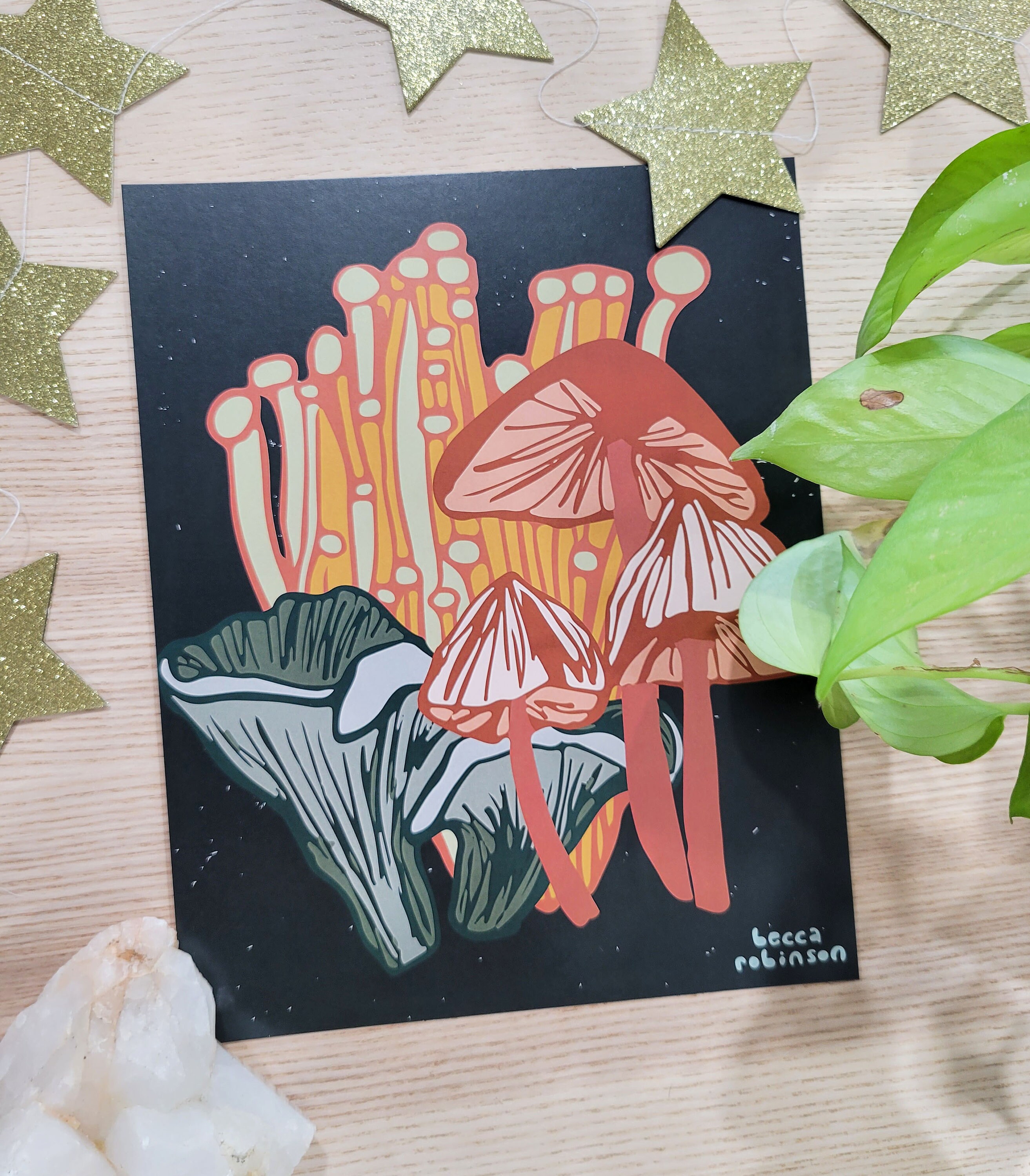 Mushroom Print Digital Download Art Print - Etsy