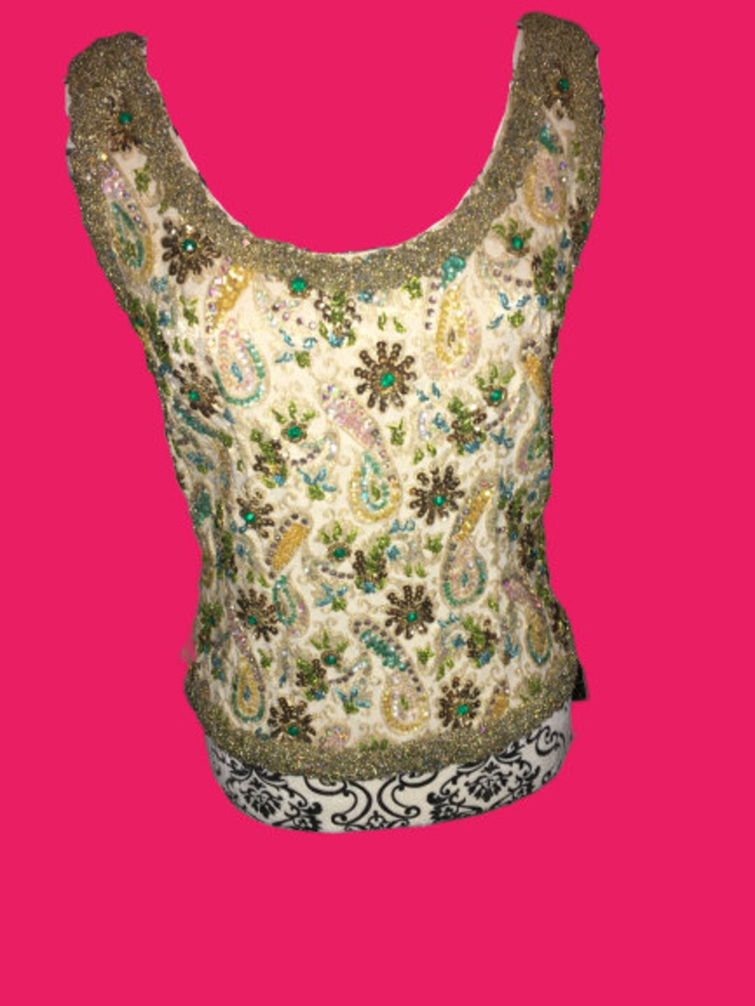 Vintage/retro 1960's Fully Beaded Fancy Top - Etsy