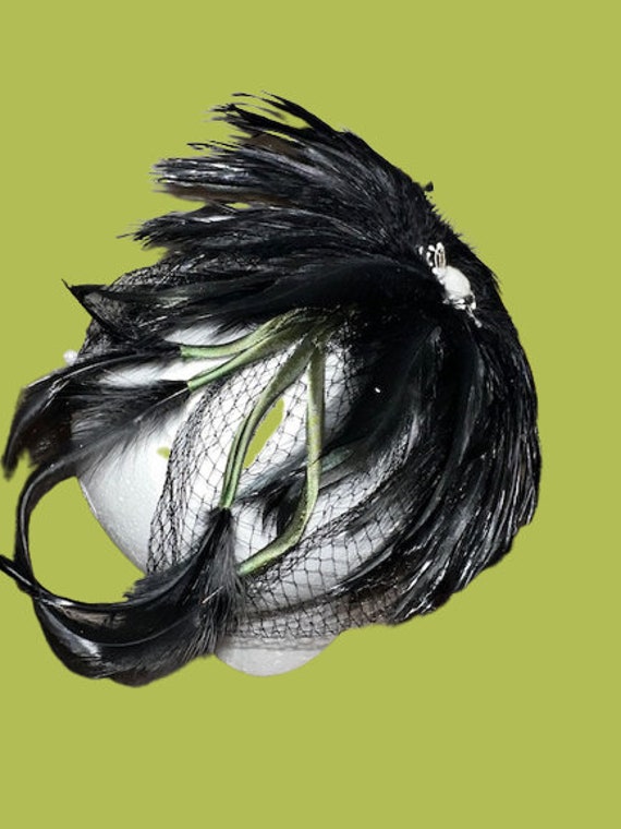 Vintage Mesh Netting Flower Topper Hat - Gem