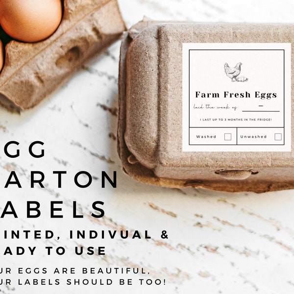 Egg Carton Label Digital Download Printable Sticker, for Farm or Coop ...