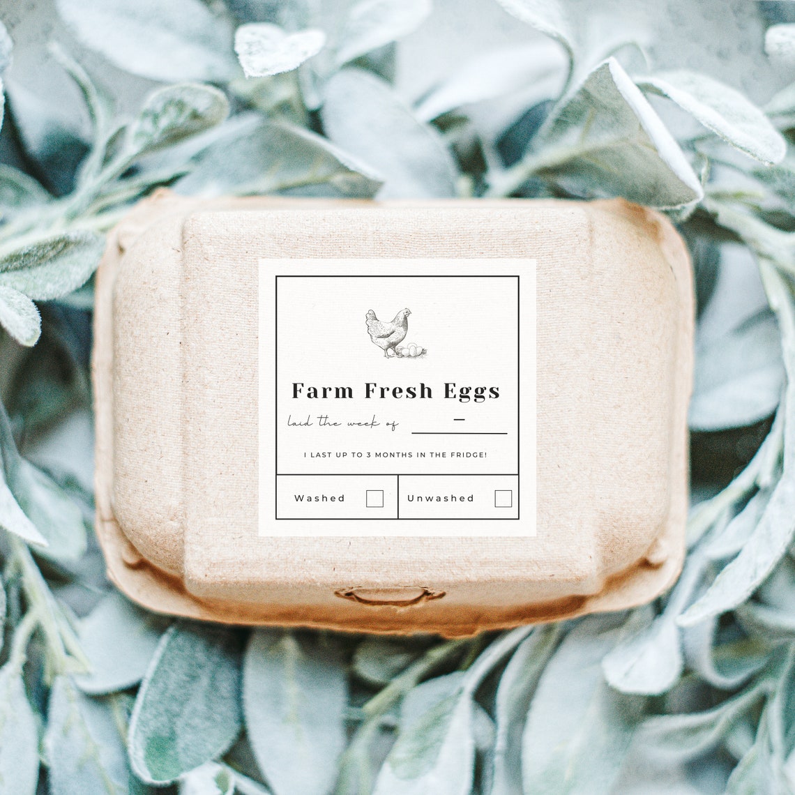 Egg Carton Label Digital Download Printable Sticker, for Farm or Coop ...