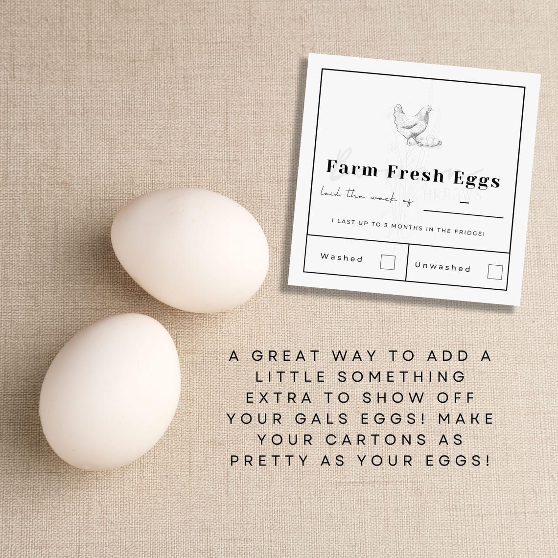 PRINTED Egg Carton Labels, Ready to Use, Farm Fresh Egg Stickers ...