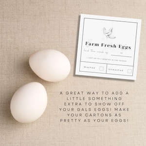 PRINTED Egg Carton Labels, Ready to Use, Farm Fresh Egg Stickers ...