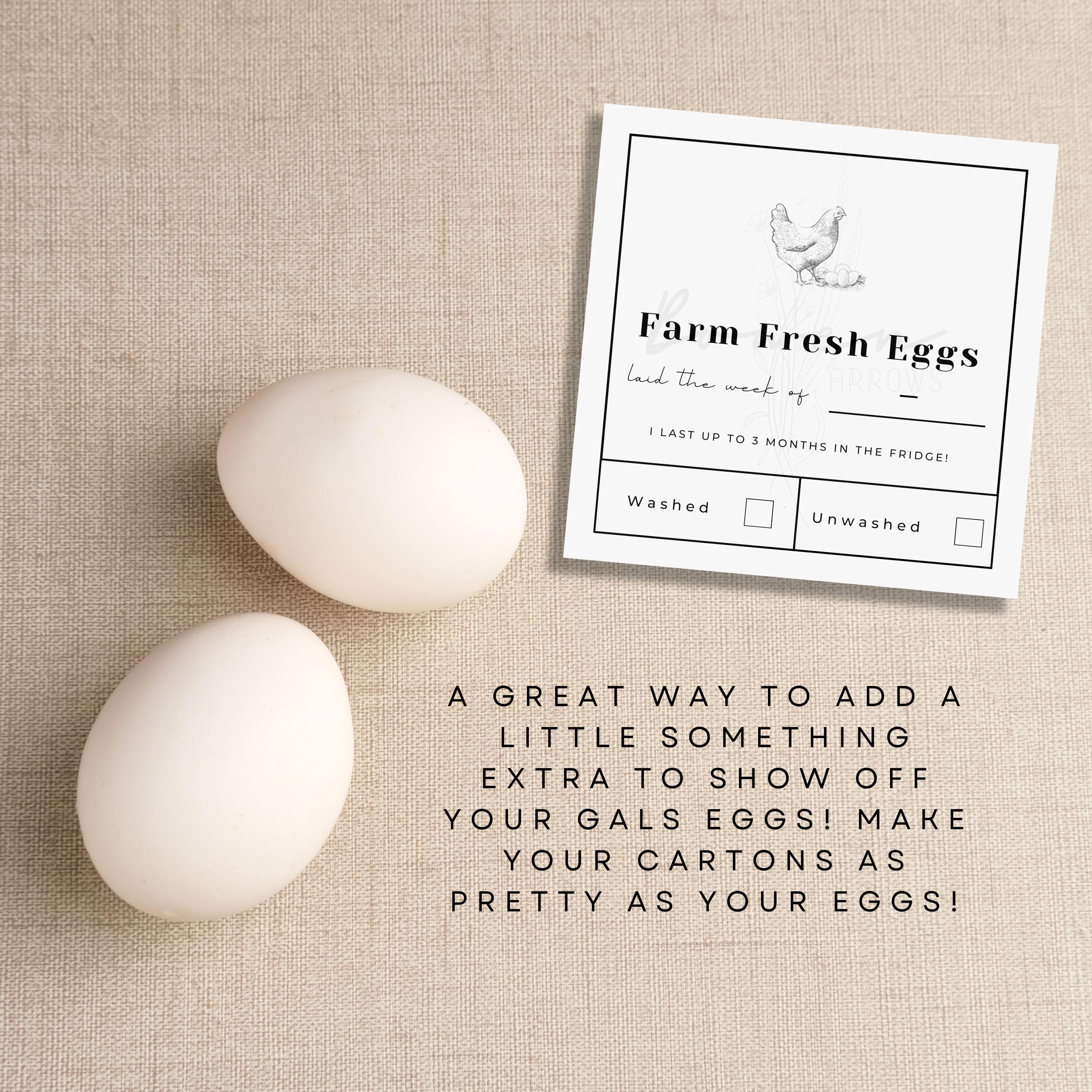 PRINTED Egg Carton Labels, Ready to Use, Farm Fresh Egg Stickers ...