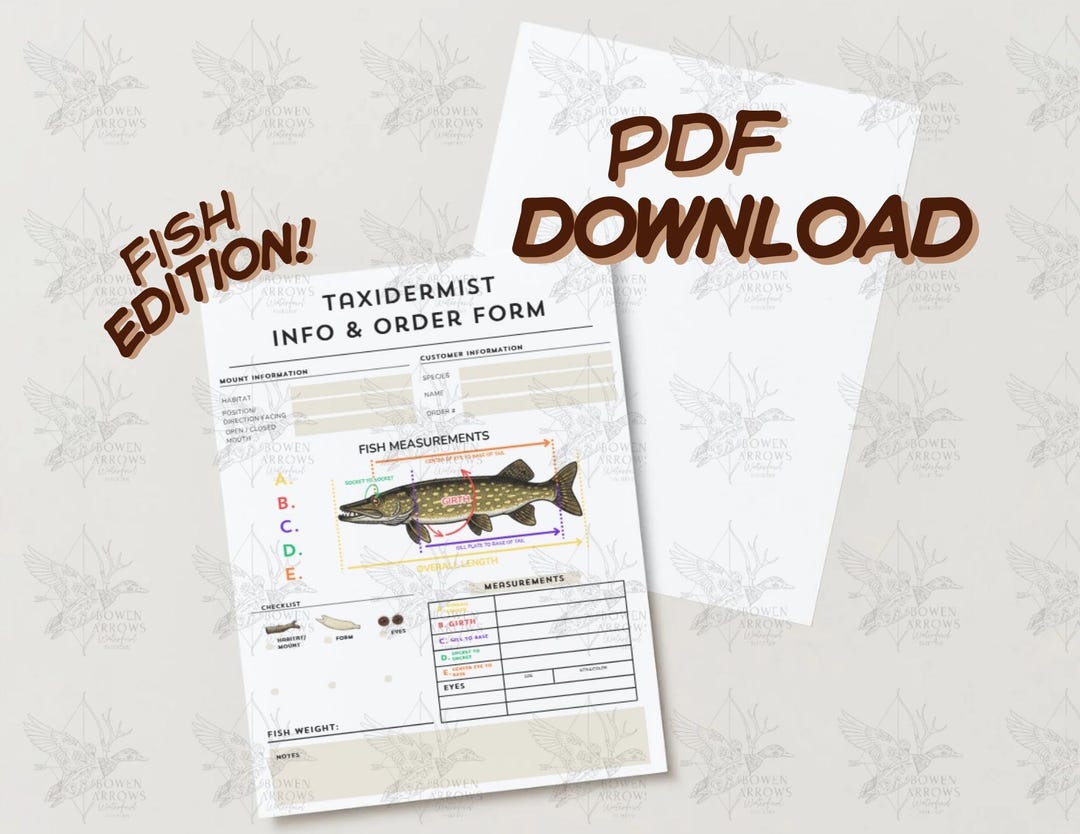 FISH Taxidermist Info & Order PDF - Etsy