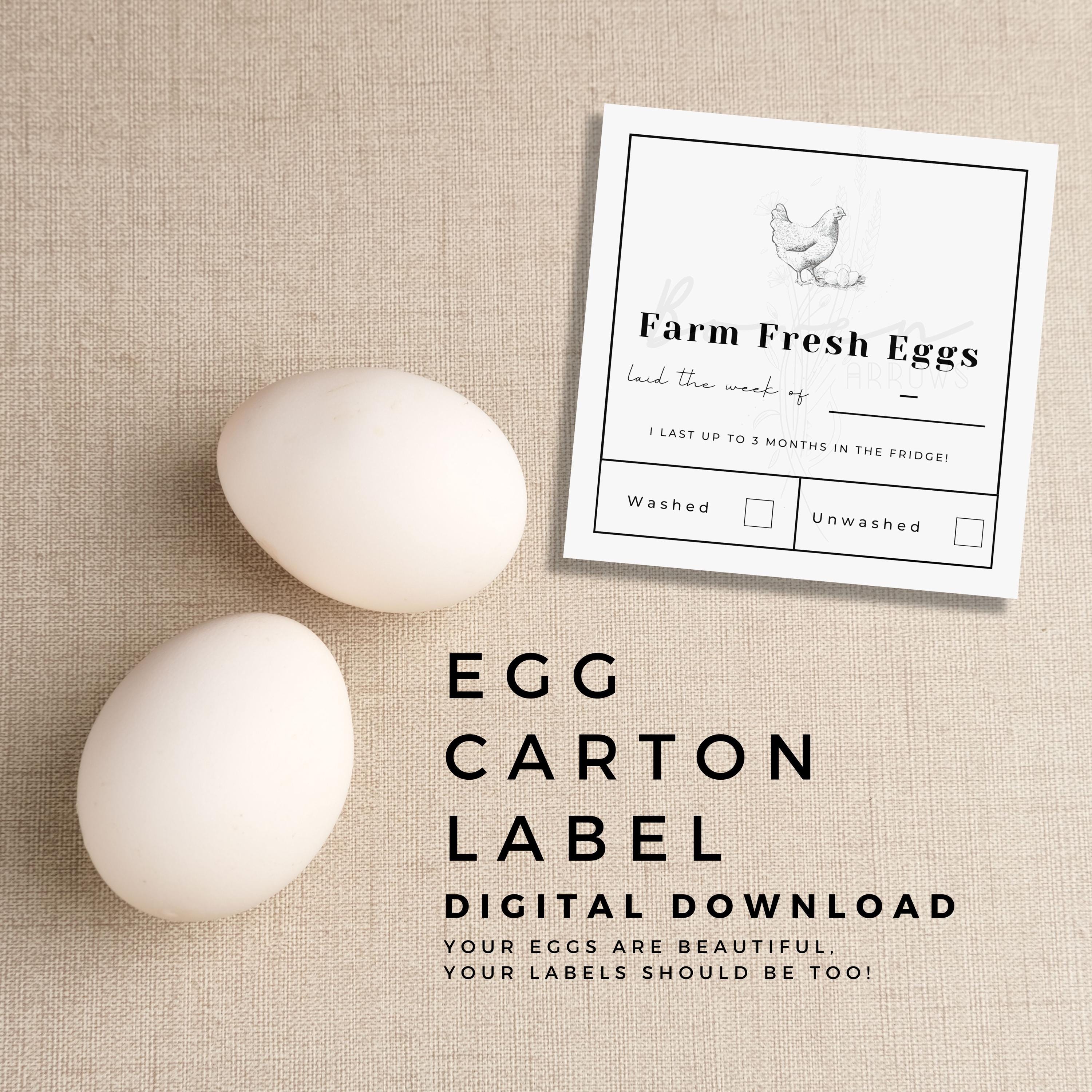 Egg Carton Label Digital Download - Printable Sticker, for Farm or Coop ...