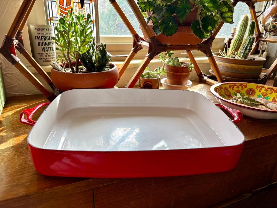 Vintage Dansk Kobenstyle Rectangular Baking Pan, Medium 14" Baker - Red ...
