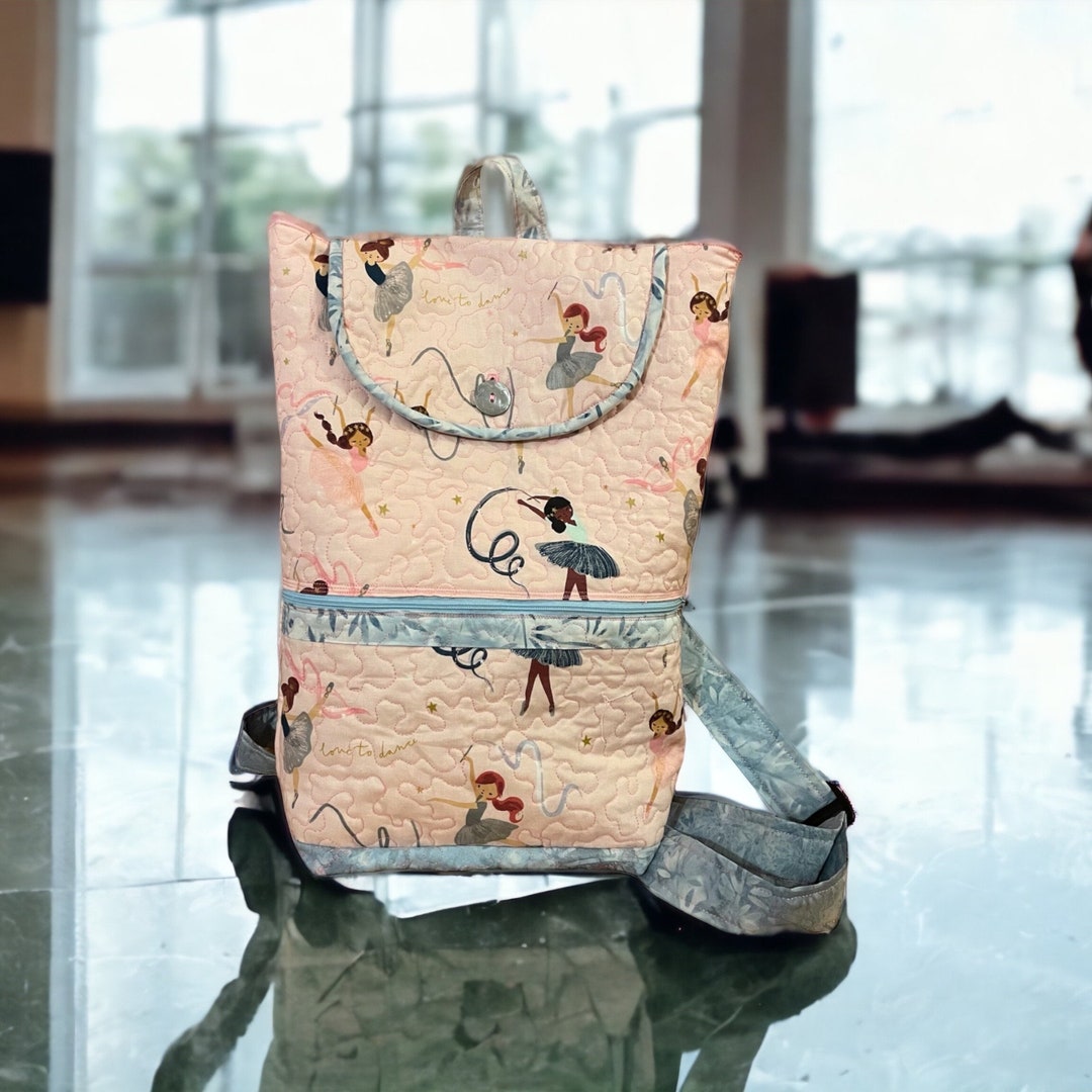 Dance Ballet Backpack, Quilted Front Zipper Pocket Zipper Closure ...