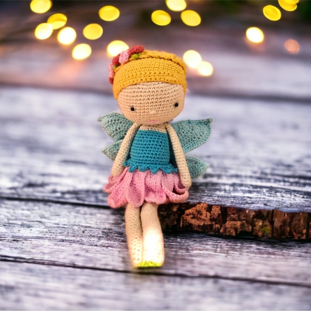 Fairy Doll Stuffed Plush Toy, Customizable Crochet Amigurumi, Made to ...