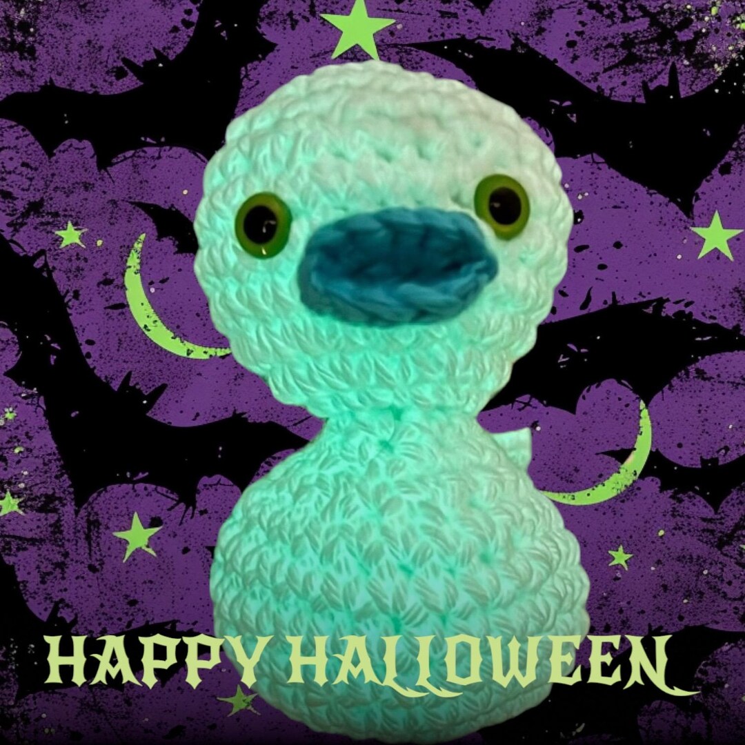 Ghost Rubber Duck Glow in the Dark Handmade Crochet Cotton Cruise Ducks ...