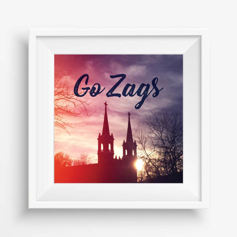 Gonzaga University Go Zags Square Printable Download, Instant Printable ...