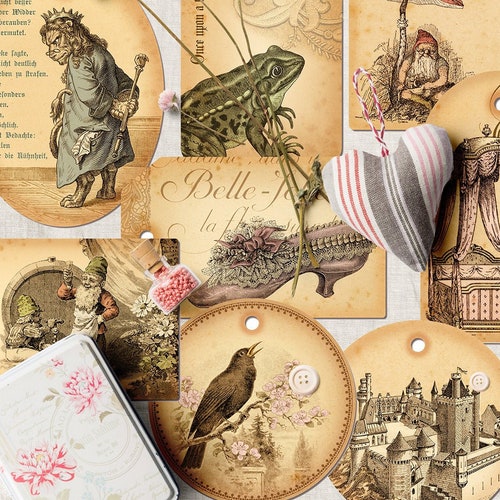 Printable Vintage Fairy Tale Gift Tags Gift Label Princess | Etsy