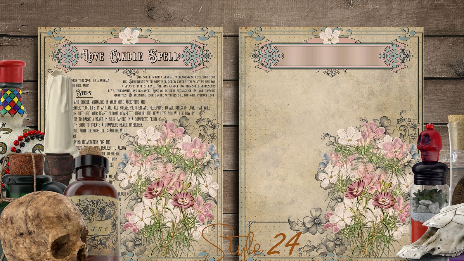 Printable Love Spells Pages Book of Shadows Digital - Etsy