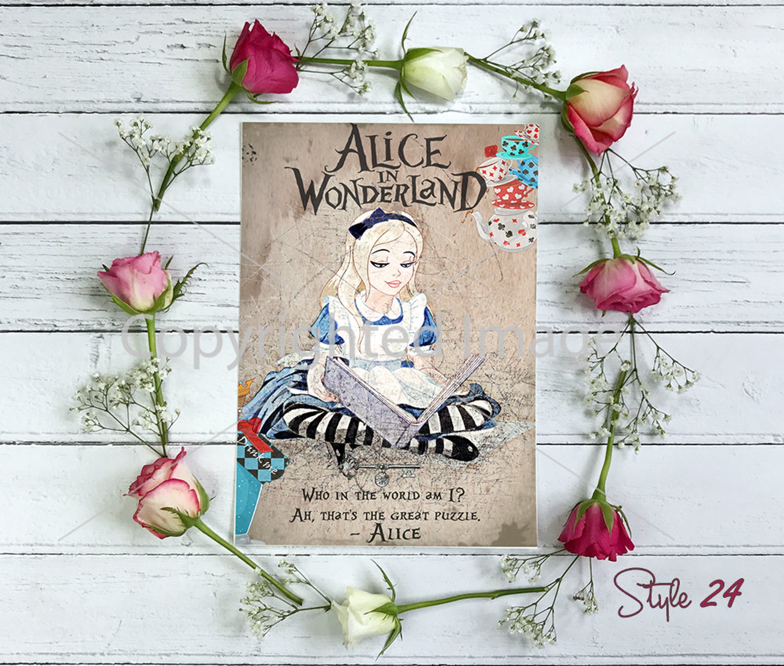Alice in Wonderland Labels Printable ATC Vintage Images Paper - Etsy