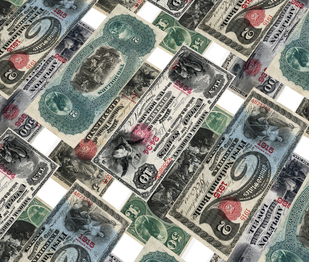 Vintage Currency Collage Sheet, USA Antique Bills (digital Download) - Etsy