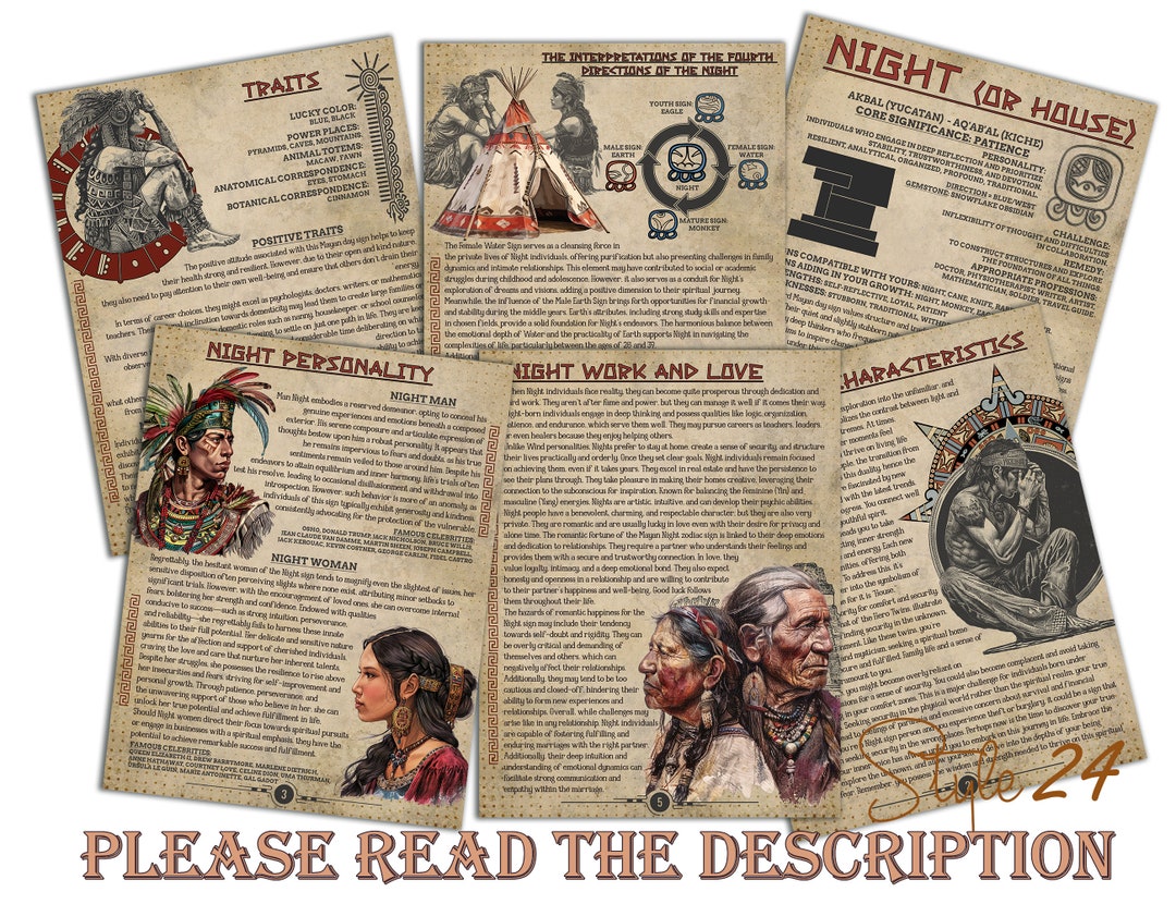 Night (house)- Mayan Astrology, Book of Shadows Printable Pages, Mayan ...