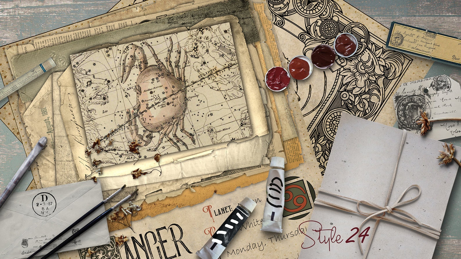 Cancer Astrological Sign Correspondences Book of Shadows | Etsy