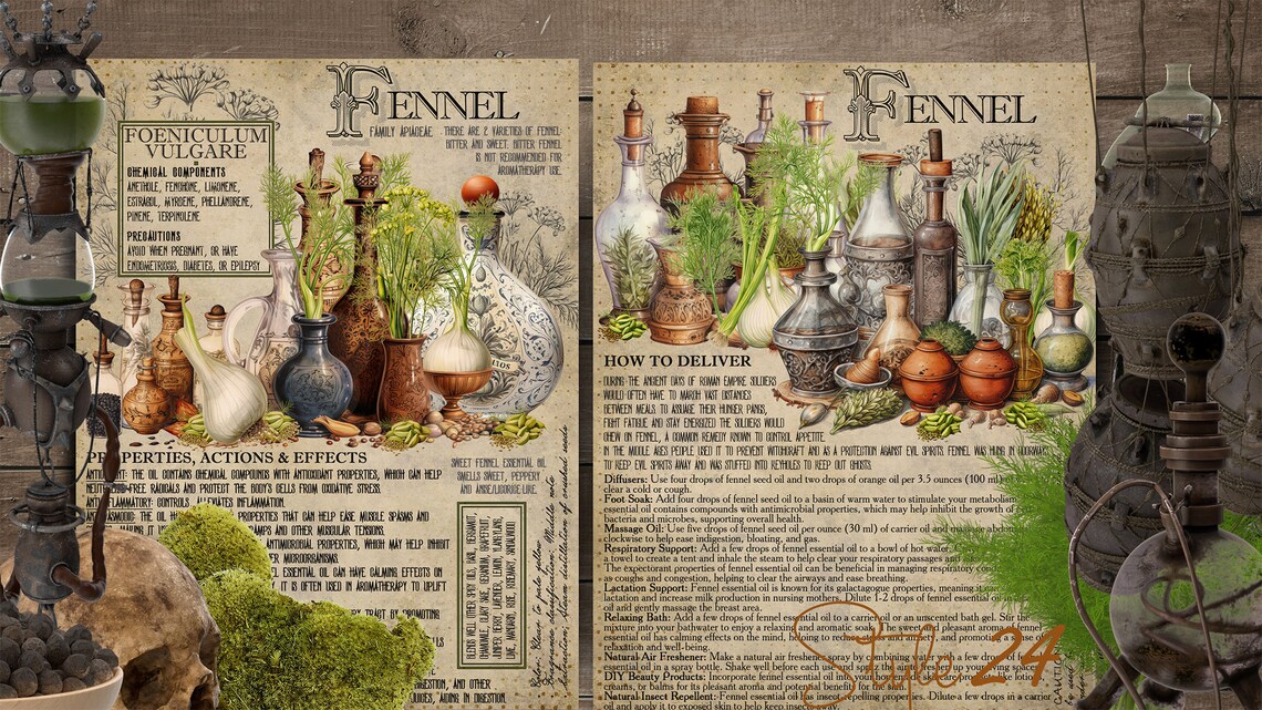 Spicy Essential Oils No.1 Printable: Botanical Magic Guide (digital ...