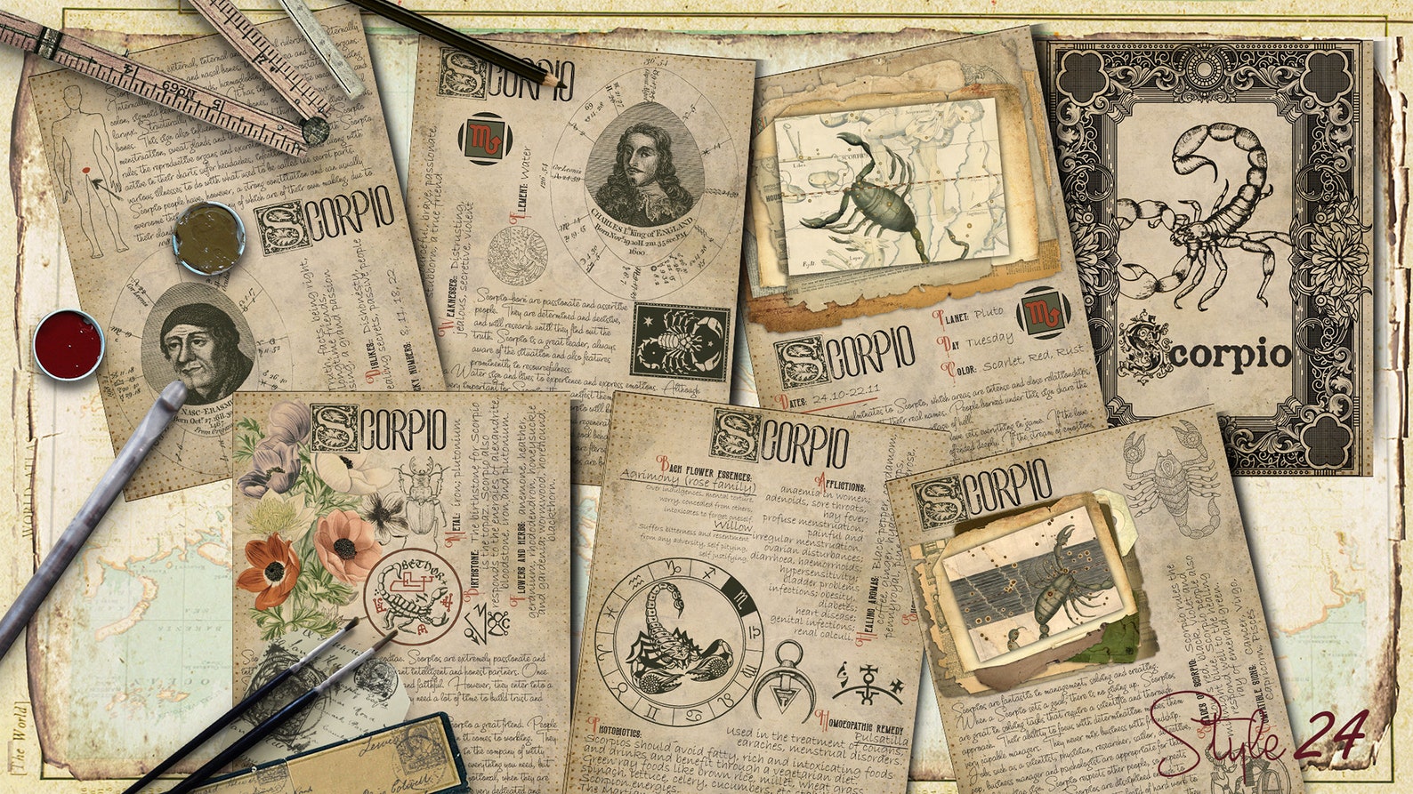 Scorpio Book of Shadows Printable Pages, Astrology Correspondences ...