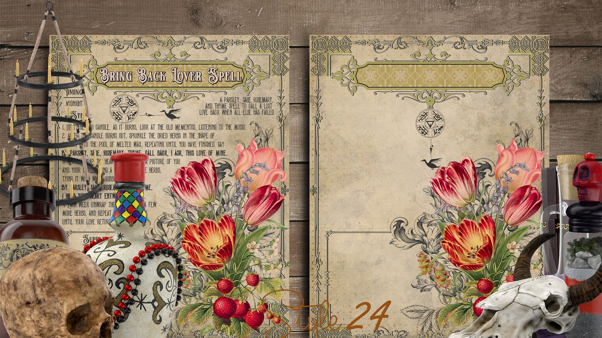 Printable Love Spells Pages Book of Shadows Digital | Etsy