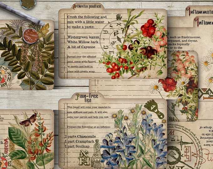 Printable Spell Recipe Card Instant Download Grimoire Pages Witchcraft ...