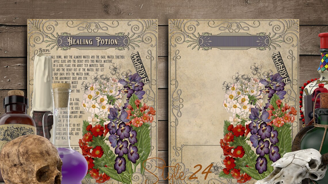 Printable Healing Spells Pages Book of Shadows Digital - Etsy