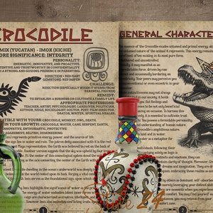 Crocodile Mayan Astrology Printable Pages: Book of Shadows (digital BOS ...