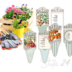 Printable Antique Garden Bundle, Tomato Series, Garden Planner, Vintage ...