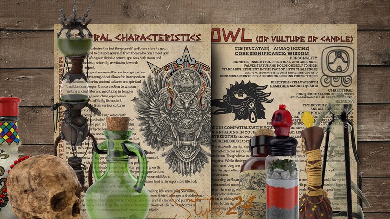 Mayan Astrology Owl Sign Printable Pages: Destiny Chart (digital ...