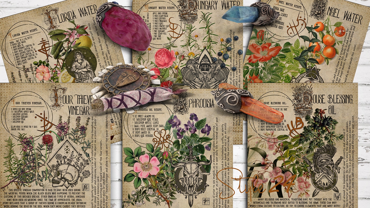Magick Potions 1 ,witchcraft, Printable, Book of Shadows, Herbal ...