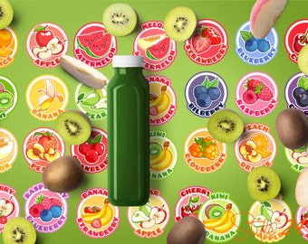 Fruit Juice Stickers - Etsy