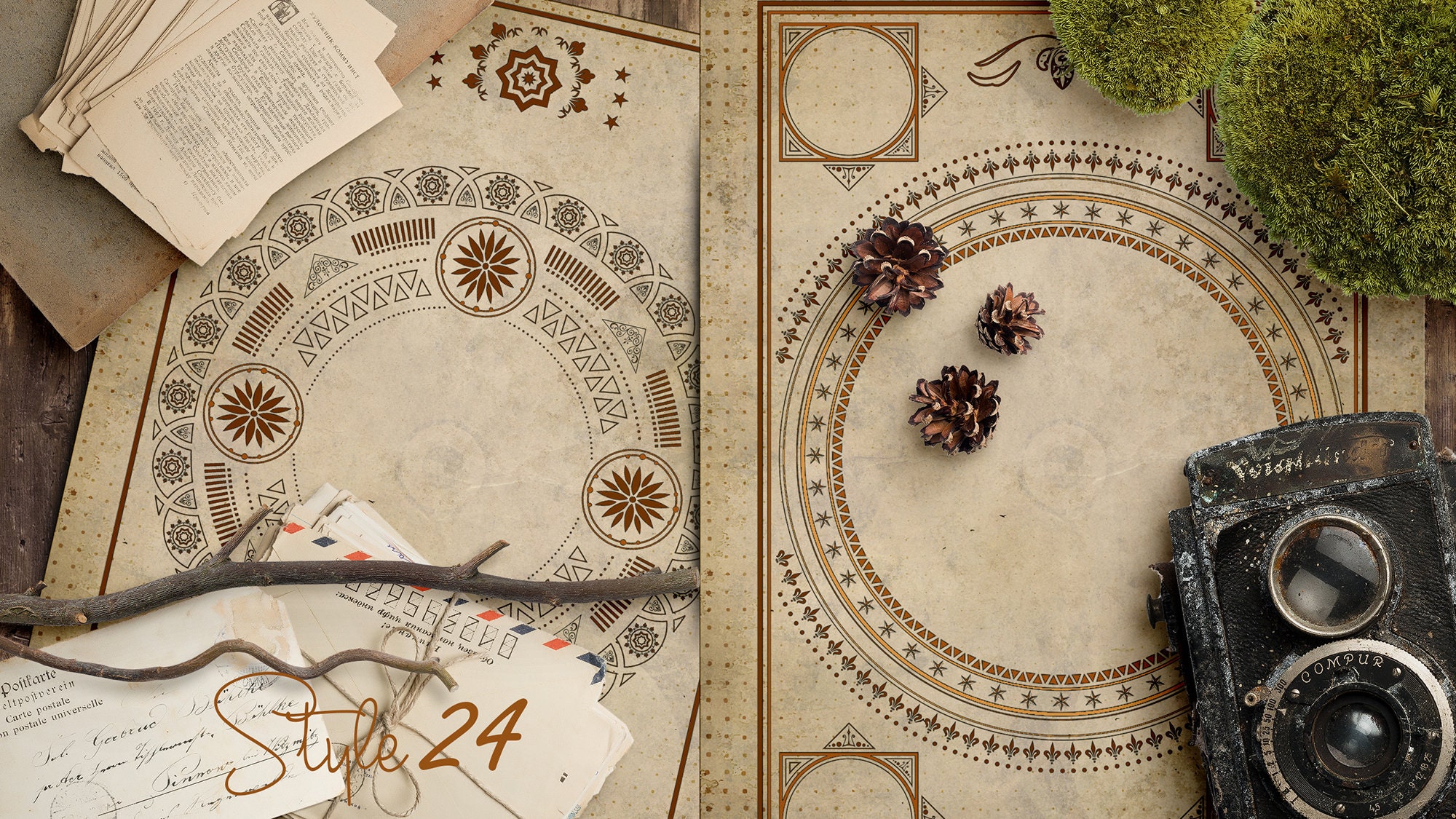 Book of Shadows Title Pages, Ornamental Blank Dividers (digital ...
