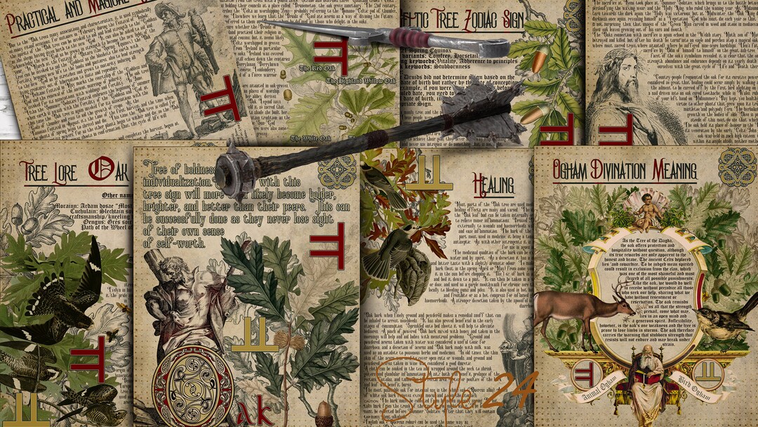Oak, the Druids Calendar, Gallic Horoscope, Printable Book of Shadows ...