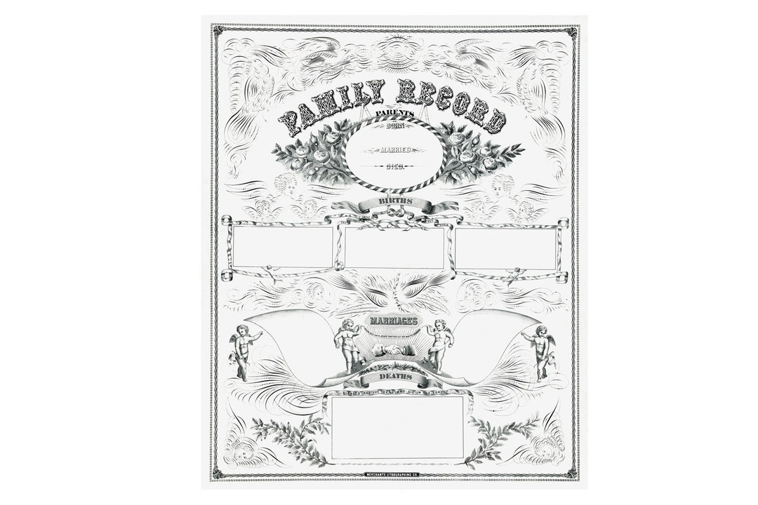 Vintage Family Register Family Tree - Geneology Victorian Antique ...