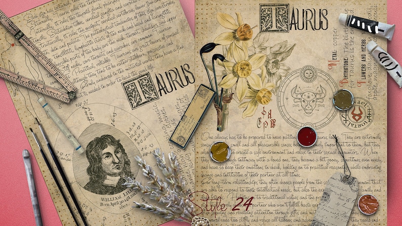 Taurus Astrological Sign Correspondences, Book of Shadows Printable ...